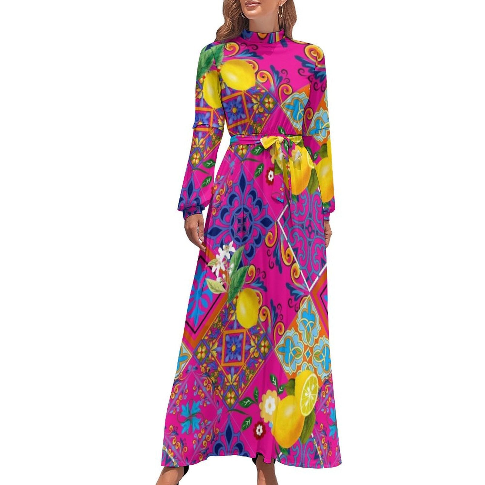 Tiles mosaic azulejo quilt Portuguese majolica lemons citrus. Long ...