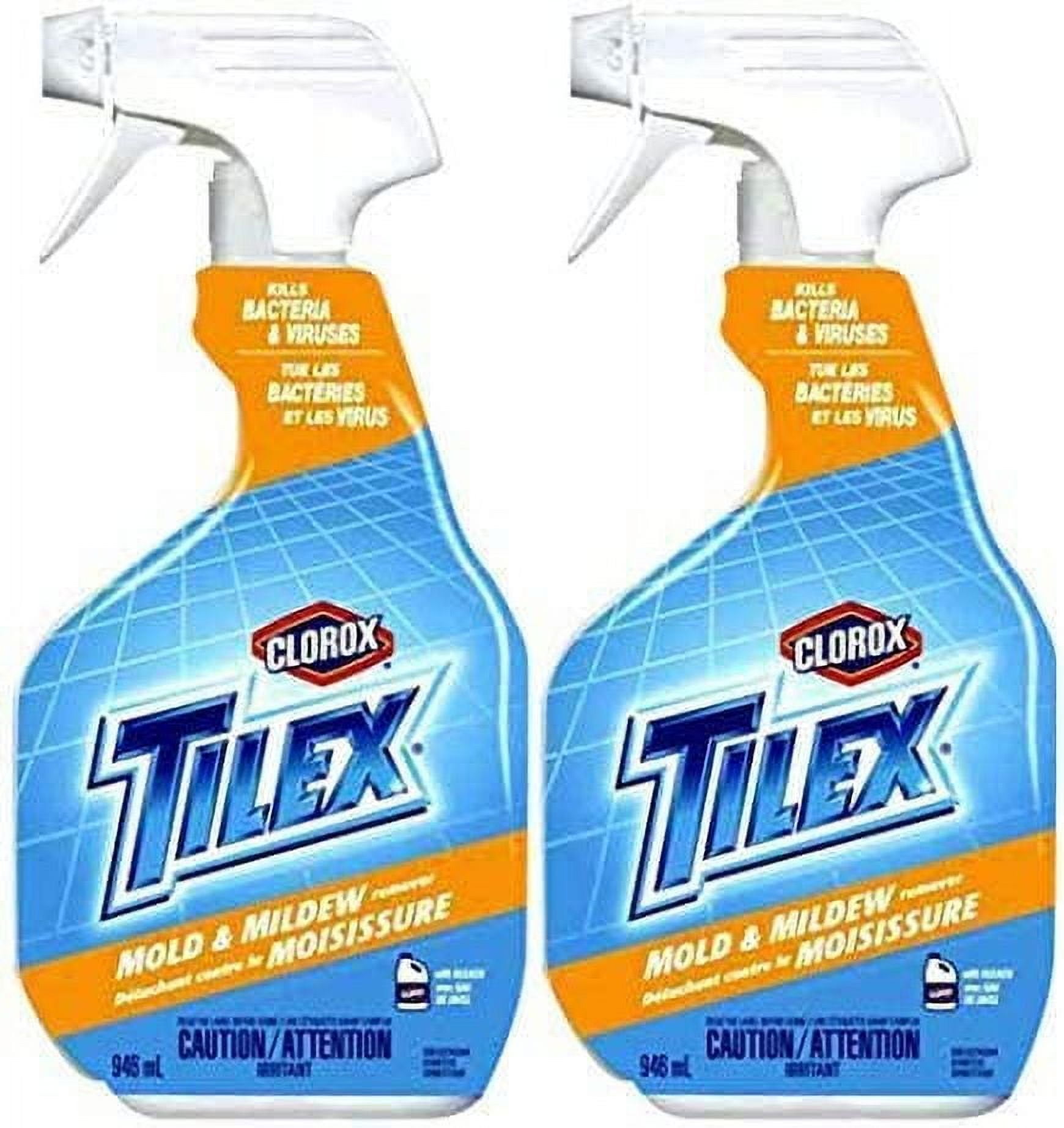 Tilex Mold and Mildew Remover Spray Bottle 946ml, Pack of 2, Disinfects and Cleans Bathroom ...
