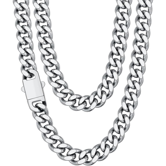 Tilga Christmas gift, silver/14K gold plated men's necklace, 5mm/7mm ...