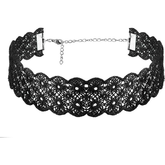 Gothic Velvet Choker Necklace for Women with Red Pendant, Black Choker ...