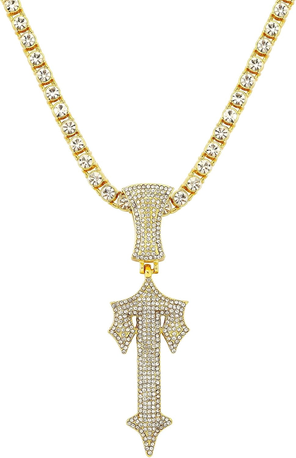 Tilga Hip Hop Cross Sword Necklaces with 12MM 20" Miami Cuban Link ...