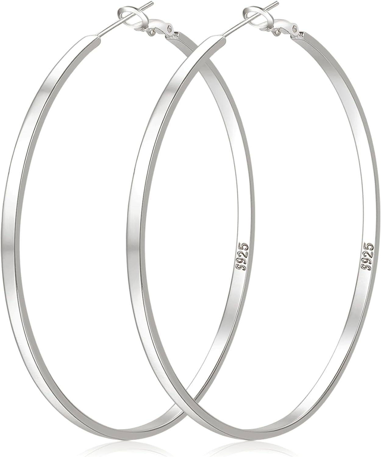 Tilga Sterling Silver Hoop Earrings Large Silver Hoop Earrings For