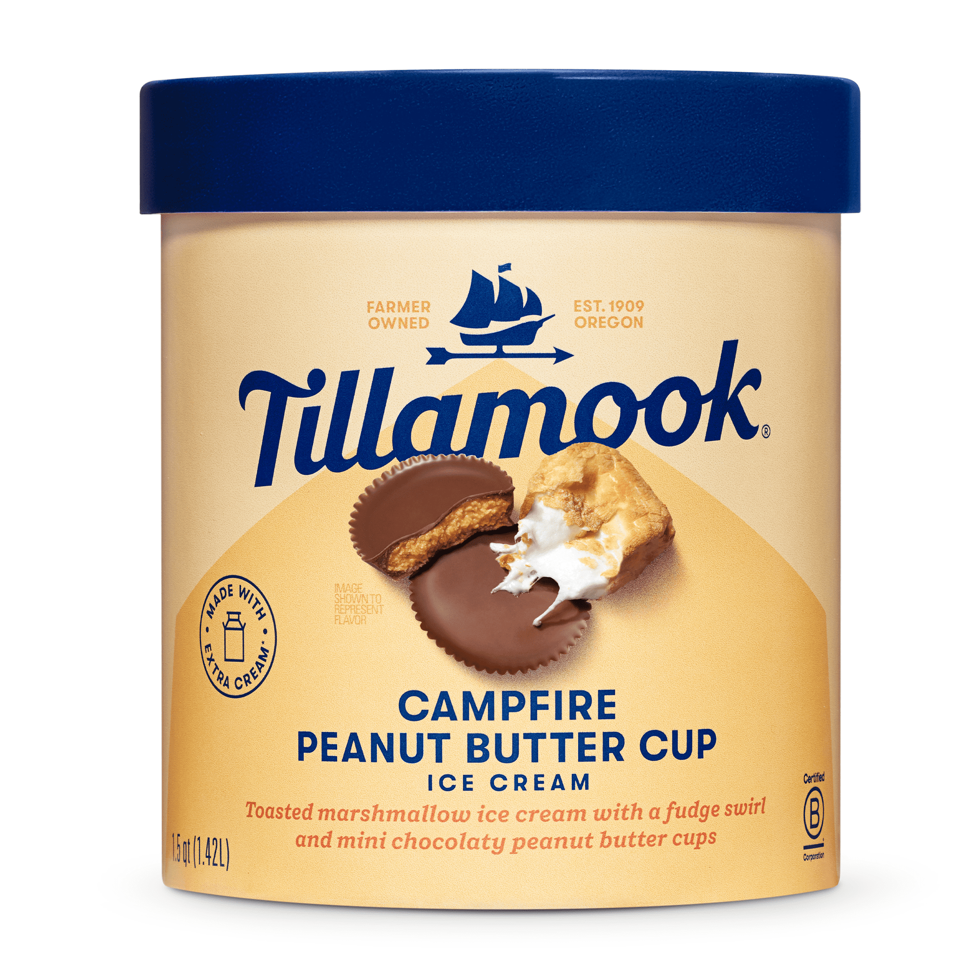 Tillamook Campfire Peanut Butter Ice Cream, 48 oz - Walmart.com