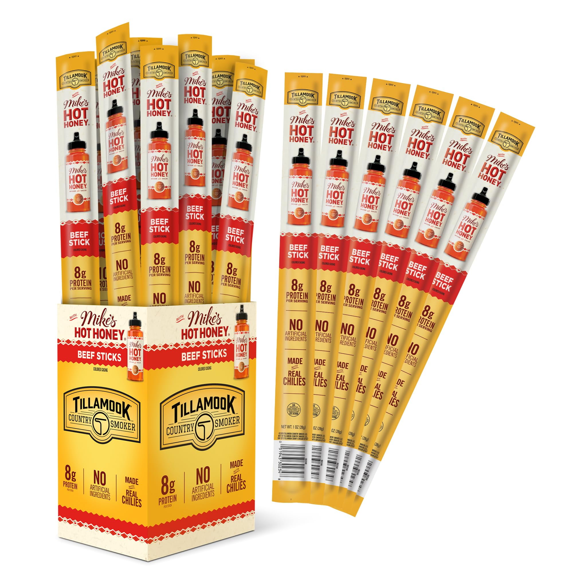 Tillamook Country Smoker Beef AKF18 Sticks, Mike's Hot Honey, 1 Ounce ...