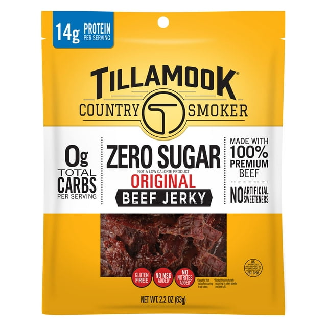 Tillamook Country Smoker Zero ESF27 Sugar Keto Friendly Beef Jerky ...