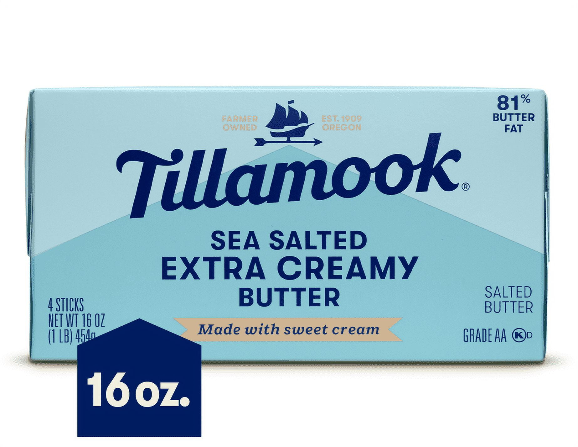 Tillamook Extra Creamy Salted Butter Sticks, 4 Count 16 oz - Walmart.com