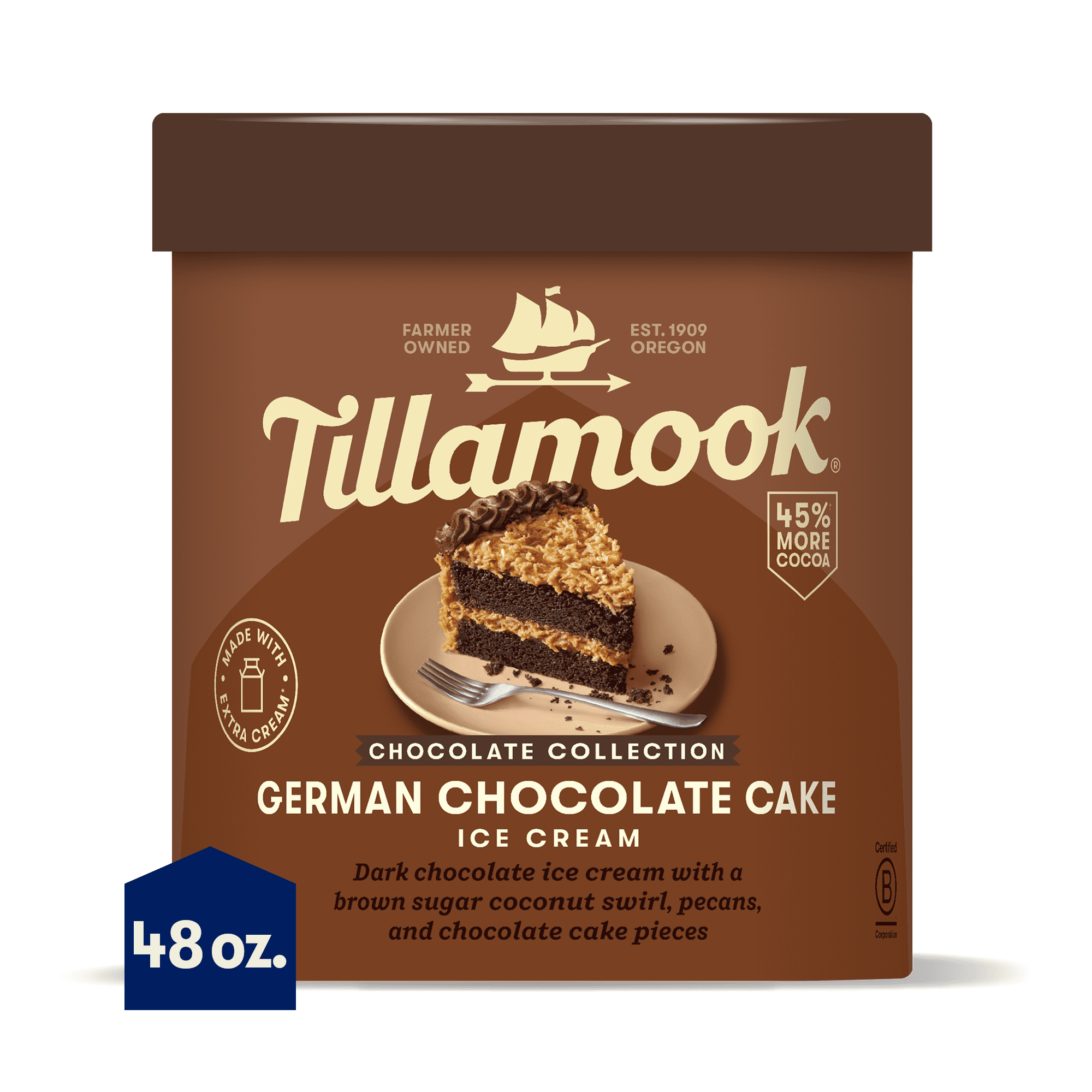 Tillamook German Chocolate Cake Ice Cream, 48 oz - Walmart.com