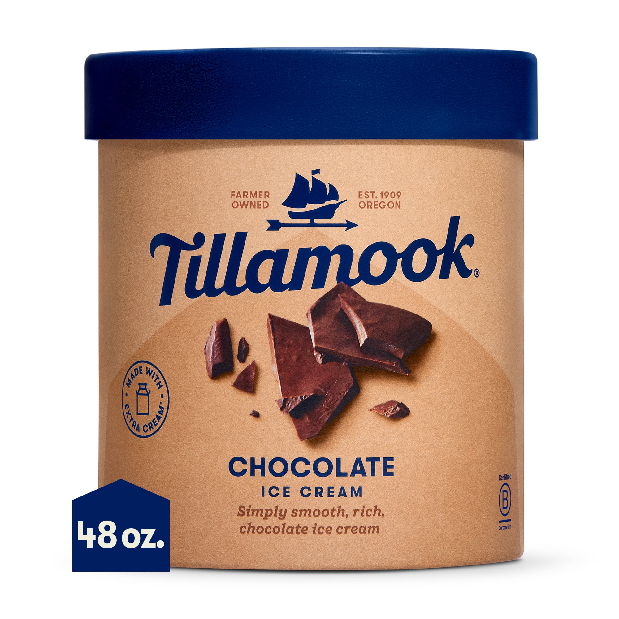 Tillamook Original Premium Chocolate Ice Cream, 48 fl oz - Walmart.com