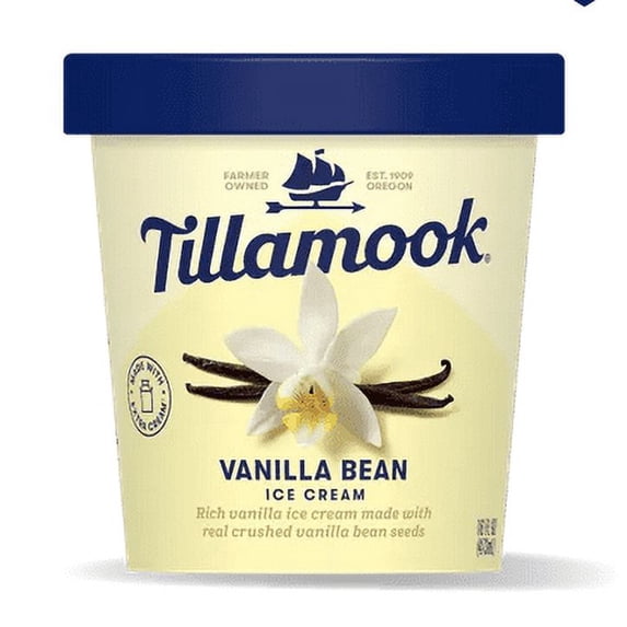 Tillamook Vanilla Bean Ice Cream, 16 fl. oz. Pint (Pack of 8) - Walmart.com