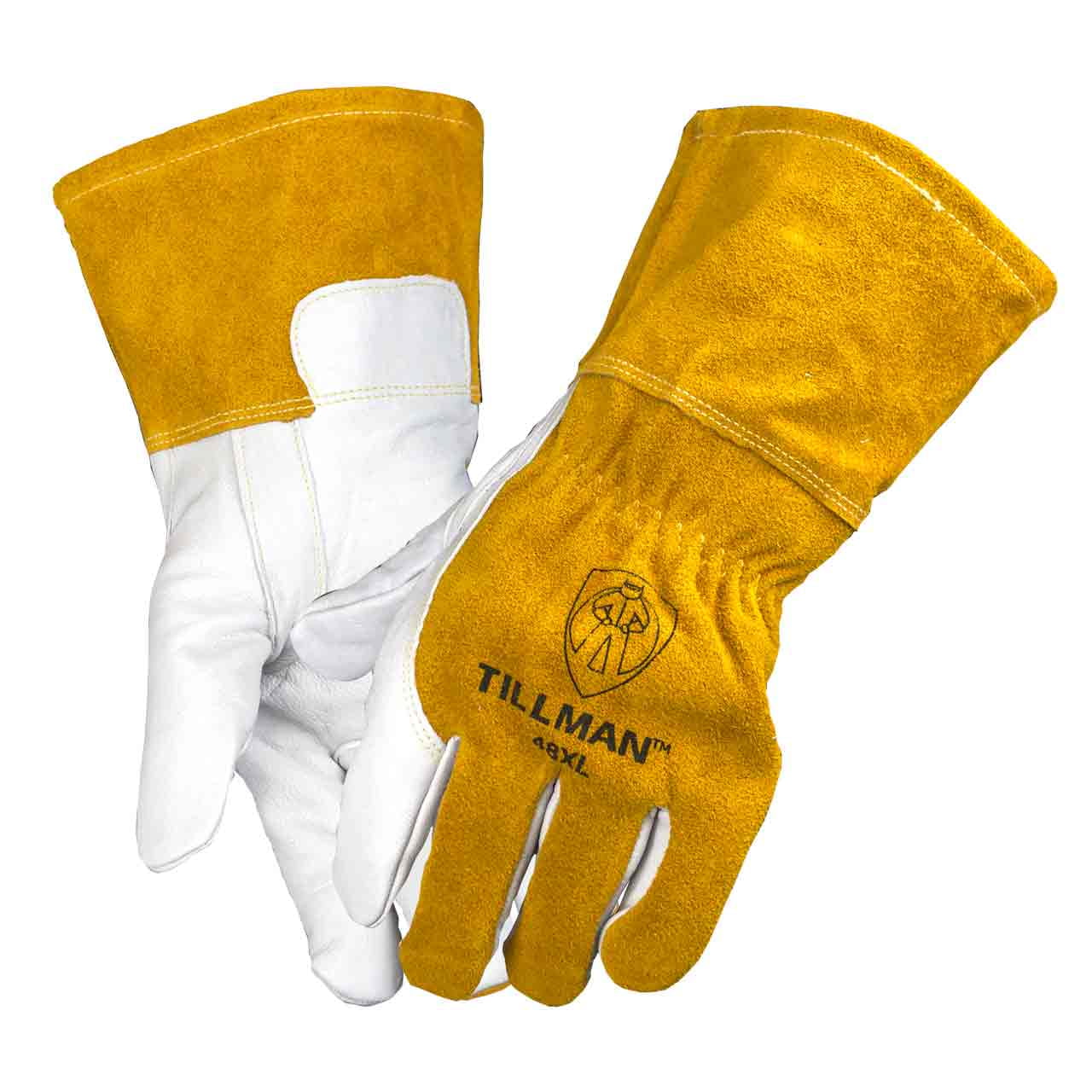 Tillman 48 Top Grain Goatskin/Cowhide Fleece Lined MIG Welding Gloves ...