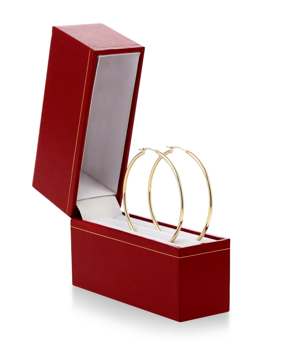 Tilo Jewelry 10K Yellow Gold Large Round Hoop Earrings, 50mm (Women's ...