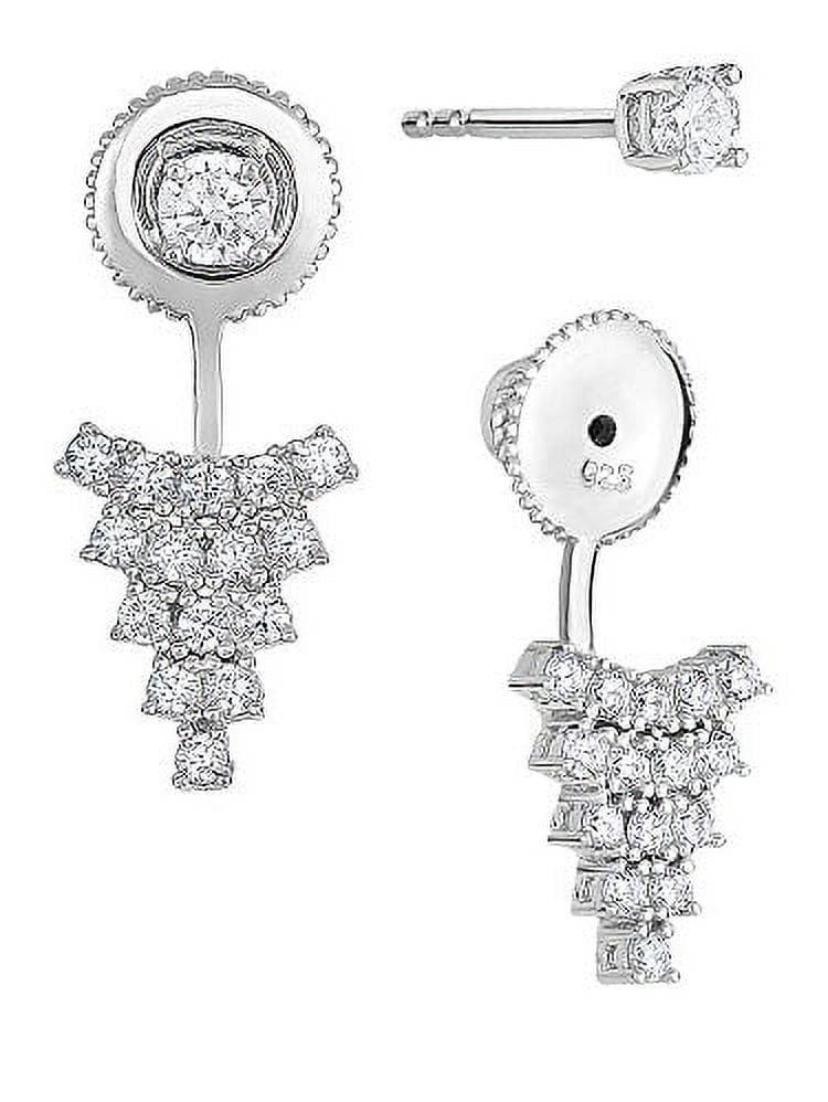 Tilo Jewelry 925 Sterling Silver Dangle Front and Back Style Earrings ...