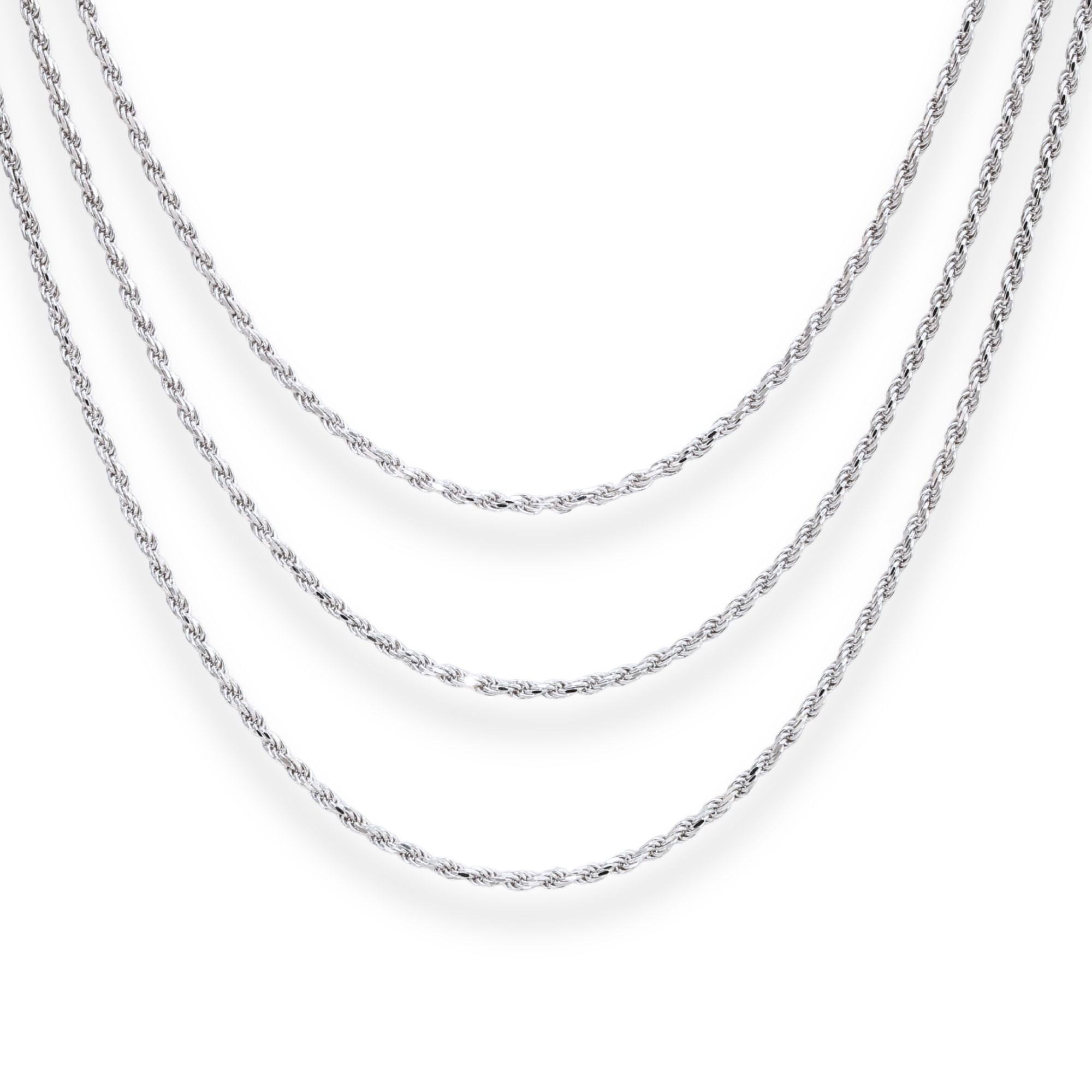 Tilo Jewelry Solid 925 Sterling Silver Rope Chain Necklace with Secure ...