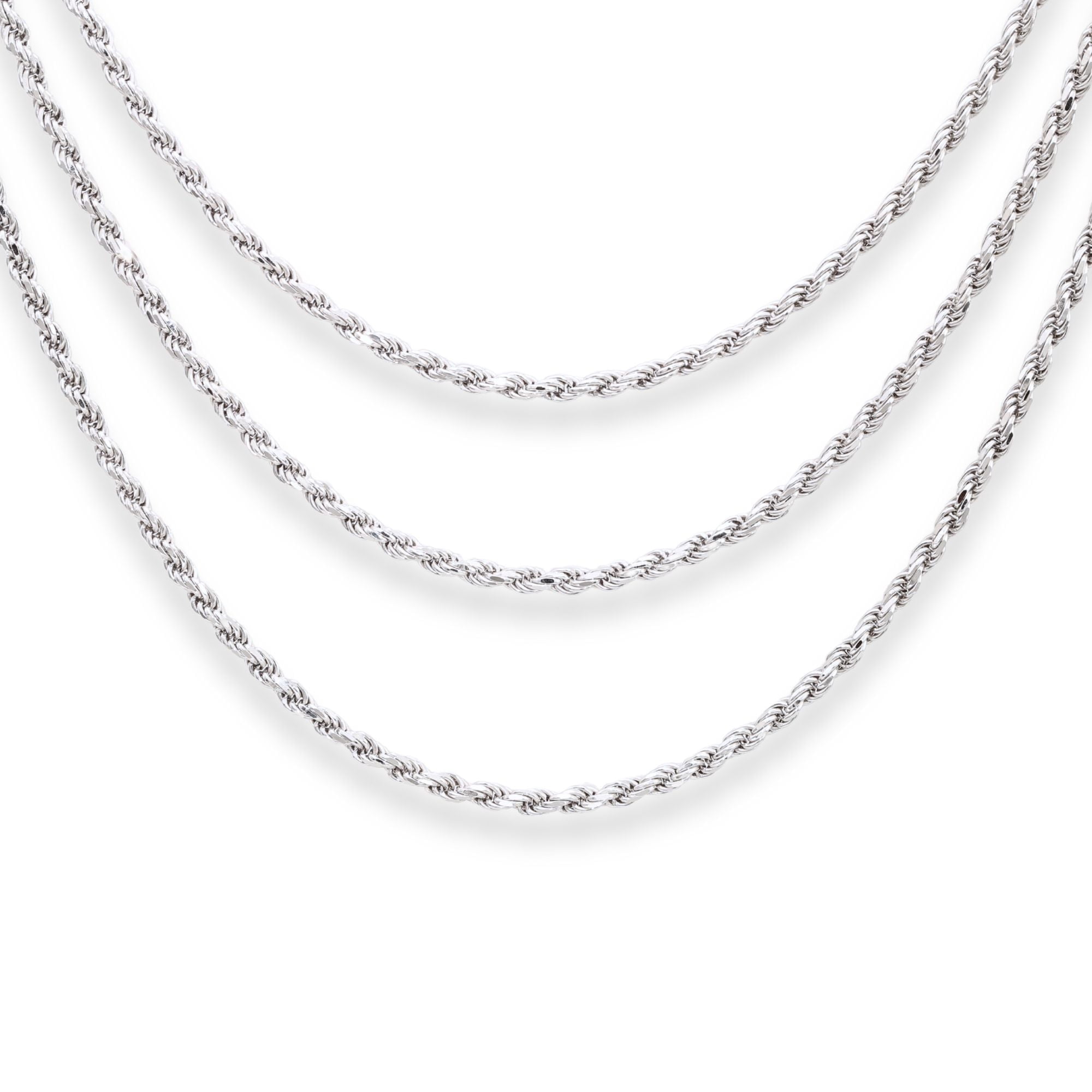 Tilo Jewelry Solid 925 Sterling Silver Rope Chain Necklace with Secure ...