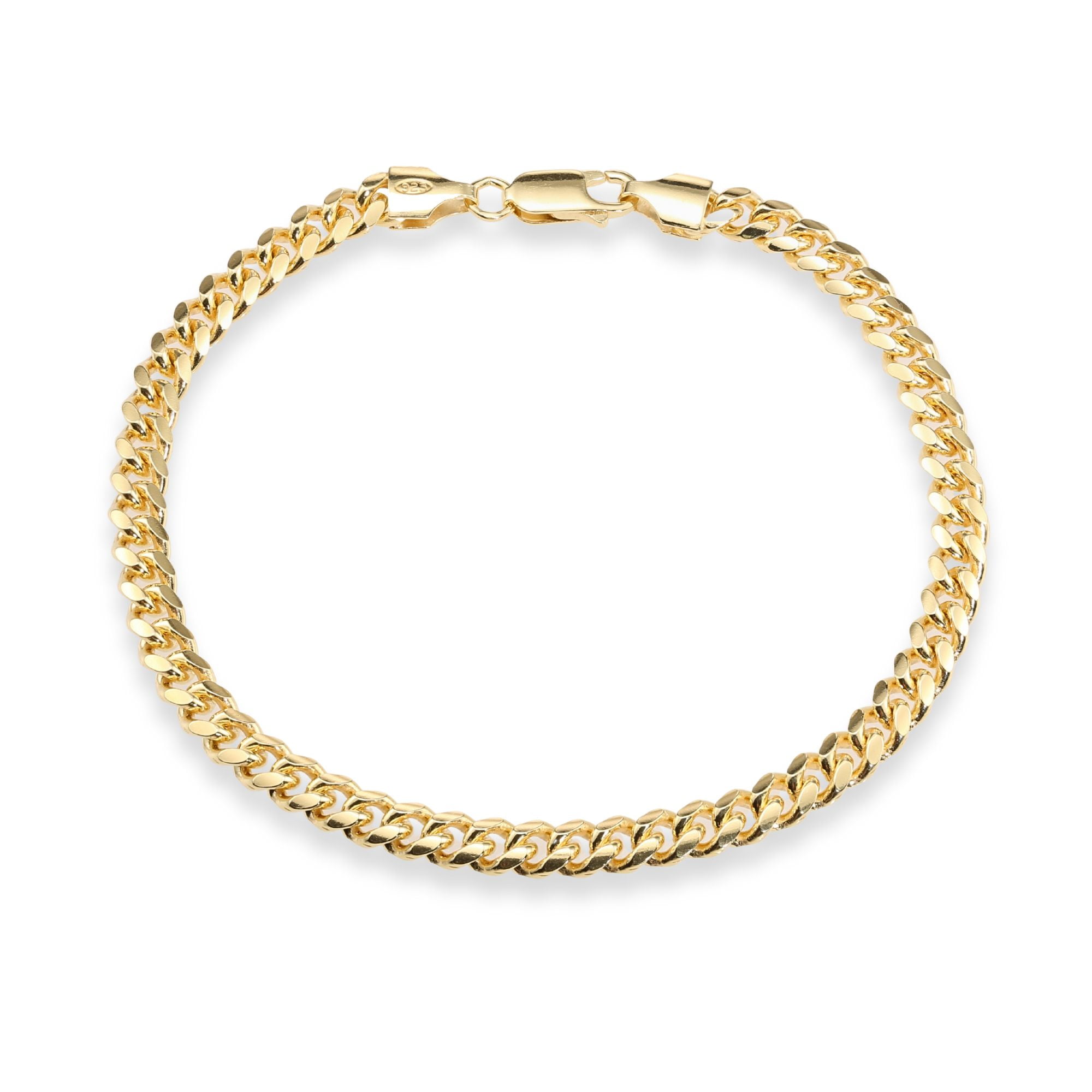 Tilo Jewelry Yellow Gold Plated 925 Sterling Silver Miami Cuban Link ...