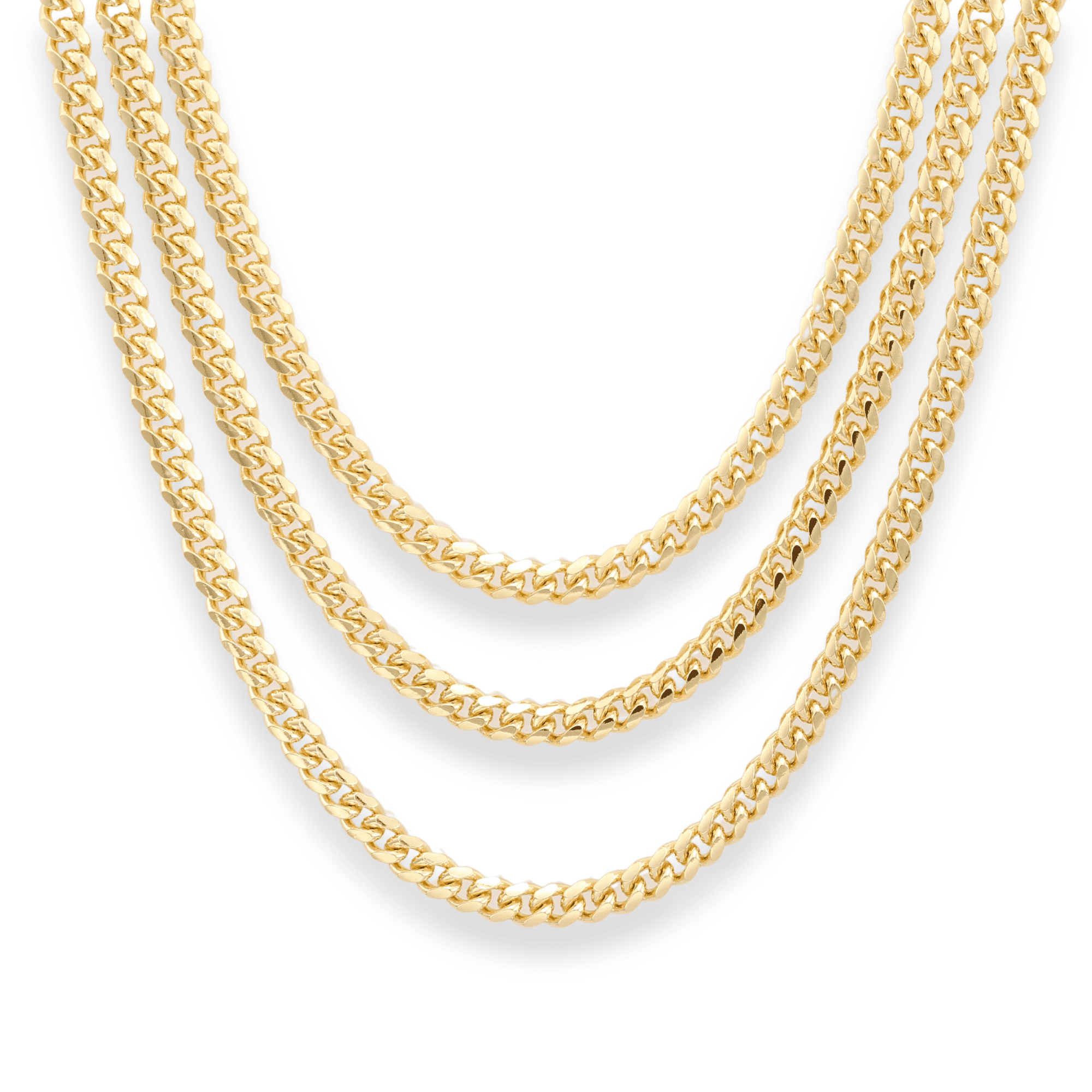 Tilo Jewelry Yellow Gold Plated 925 Sterling Silver Miami Cuban Link ...