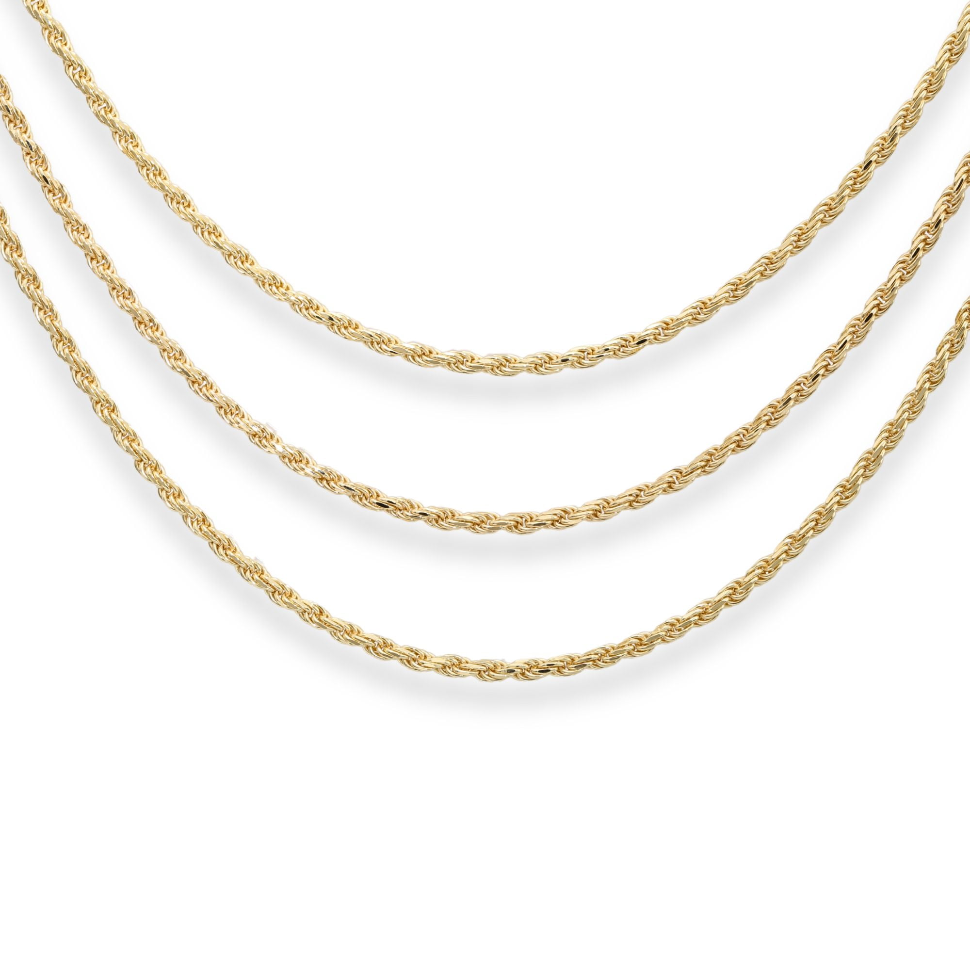 Tilo Jewelry Yellow Gold Plated 925 Sterling Silver Rope Chain Necklace ...