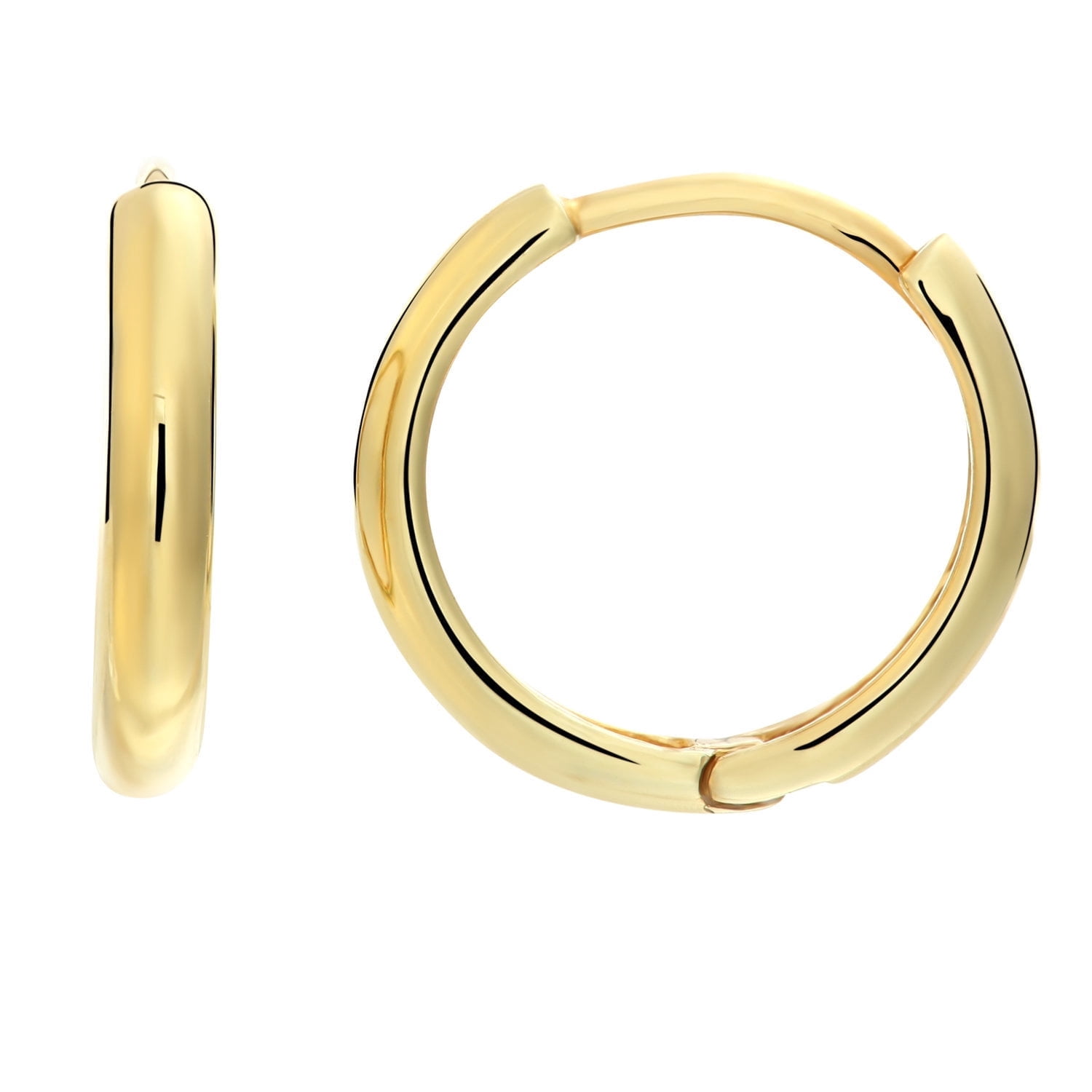 Tilo Jewelry Yellow Gold Plated 925 Sterling Silver Shiny Round Plain ...
