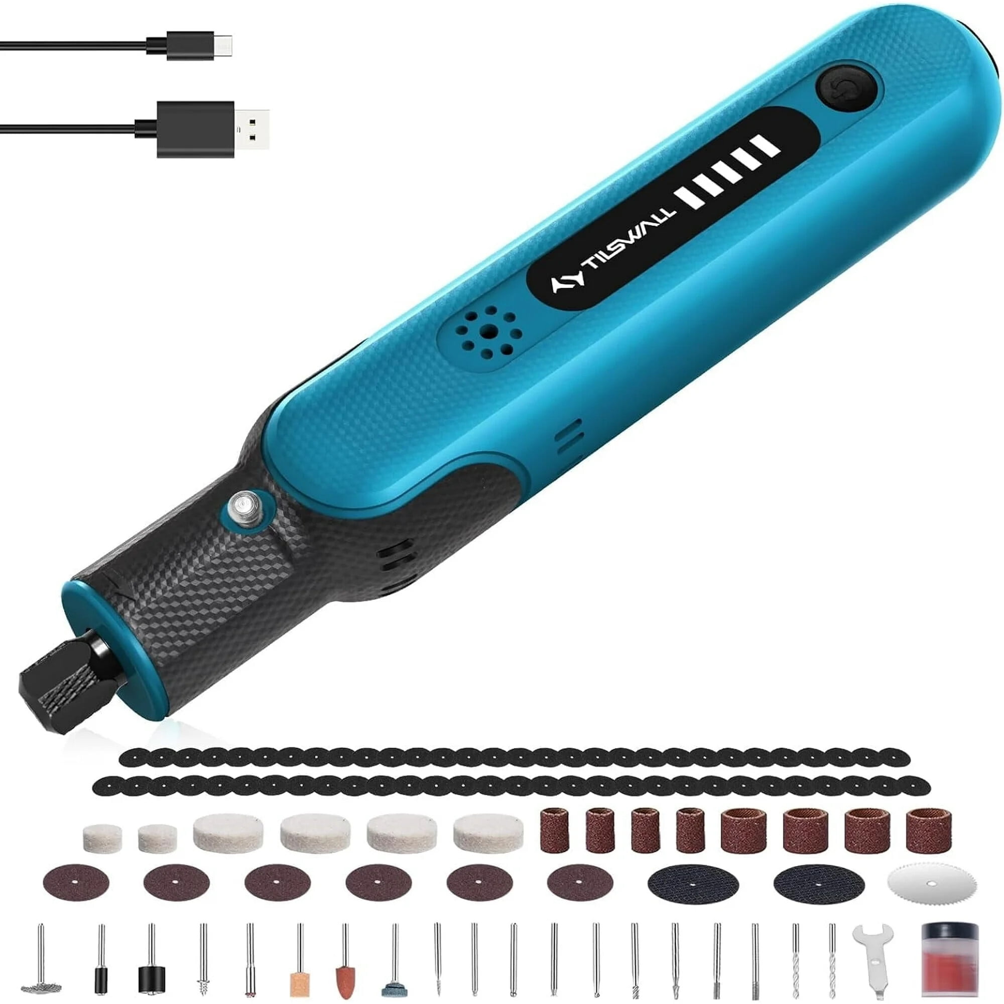 Tilswall Cordless Rotary Tool Kit with 105Pcs Accessories, 5-Speed ...