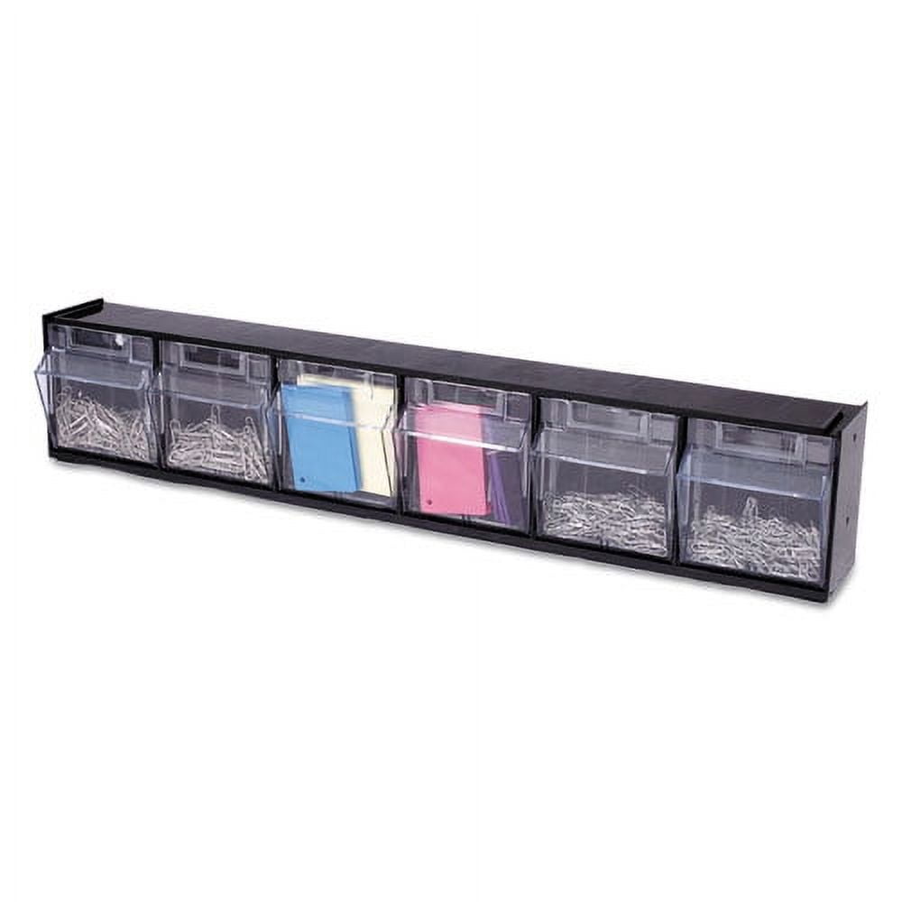 Tilt Bin Interlocking Multi-Bin Storage Organizer, 6 Sections, 23.63" X ...