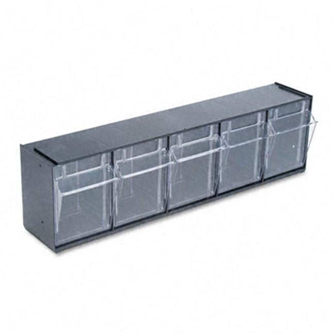 Tilt Bin Plastic Storage System with Five Bins 23-5/8 x 5-1/4 x 6-1/2 ...