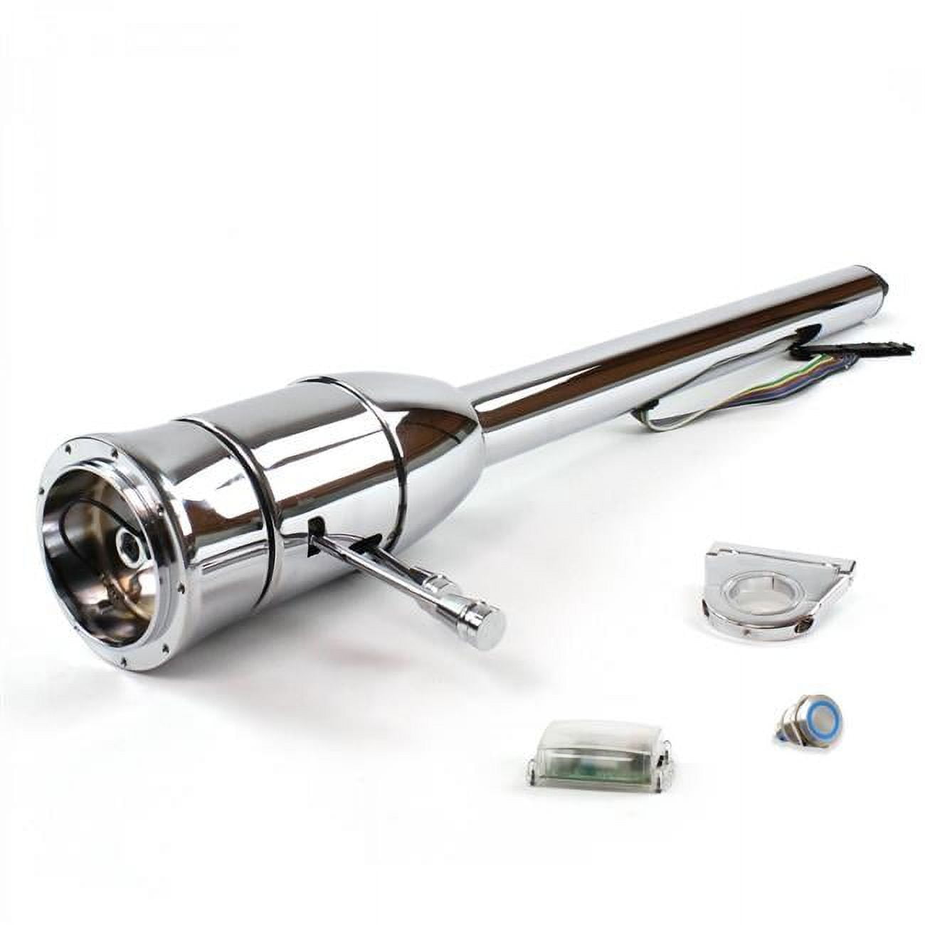 Tilt Column Chrome - Floor Shift 2.5 in. Drop 9 Hole Blue Push Button ...