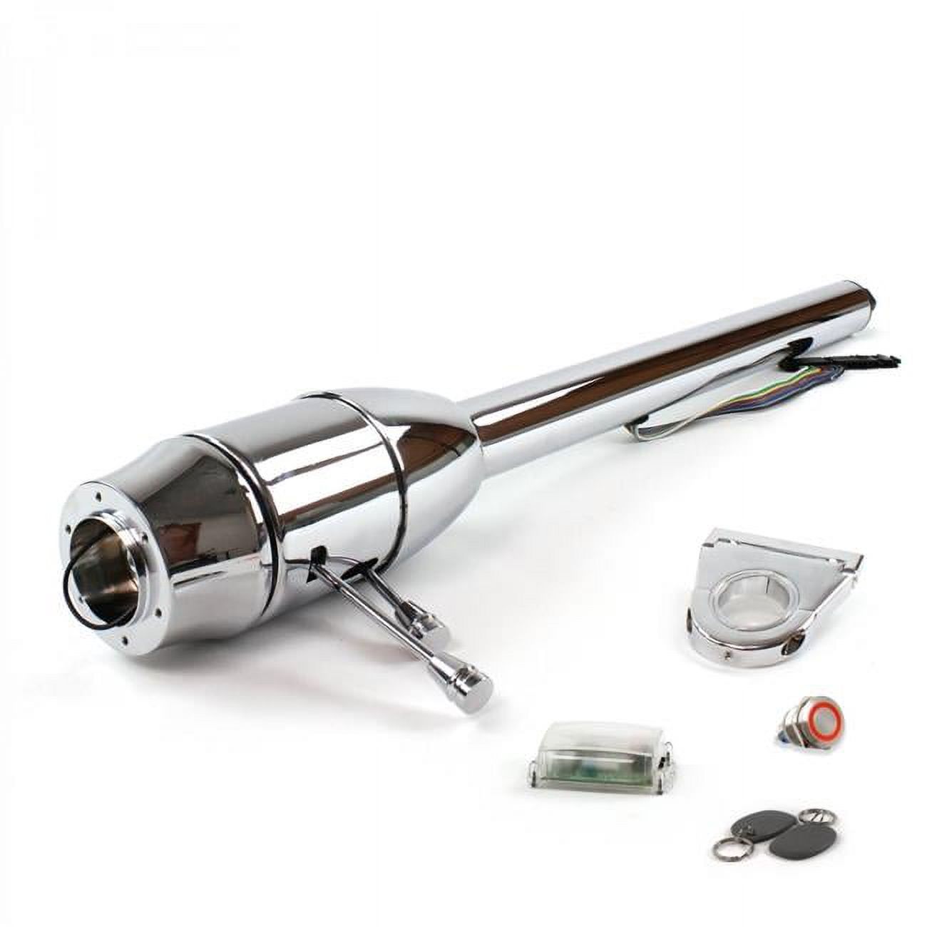 Tilt Column Chrome - Floor Shift 3.5 in. Drop 6 Hole Red Push Button ...