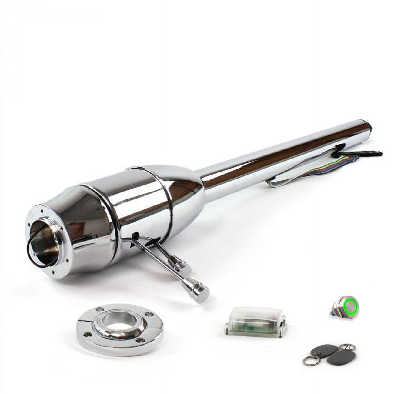 Tilt Column Chrome - Floor Shift FLR Mount 6 Hole Green Push Button ...