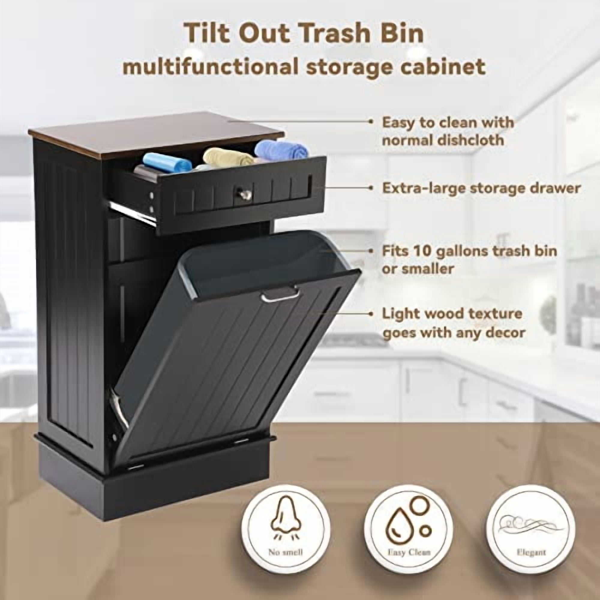 Tilt Out Trash Bin Cabinet Dog Proof Trash Can Holder Kitchen Island ...