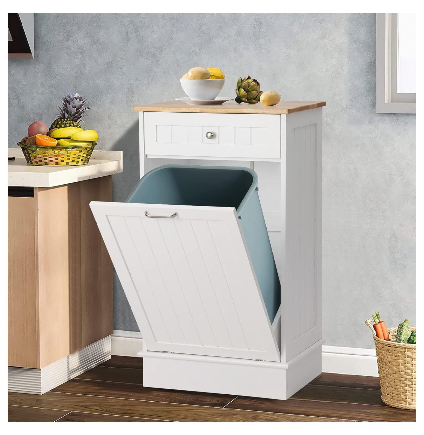 Tilt Out Trash Bin Cabinet Dog Proof Trash Can Holder Kitchen Island ...