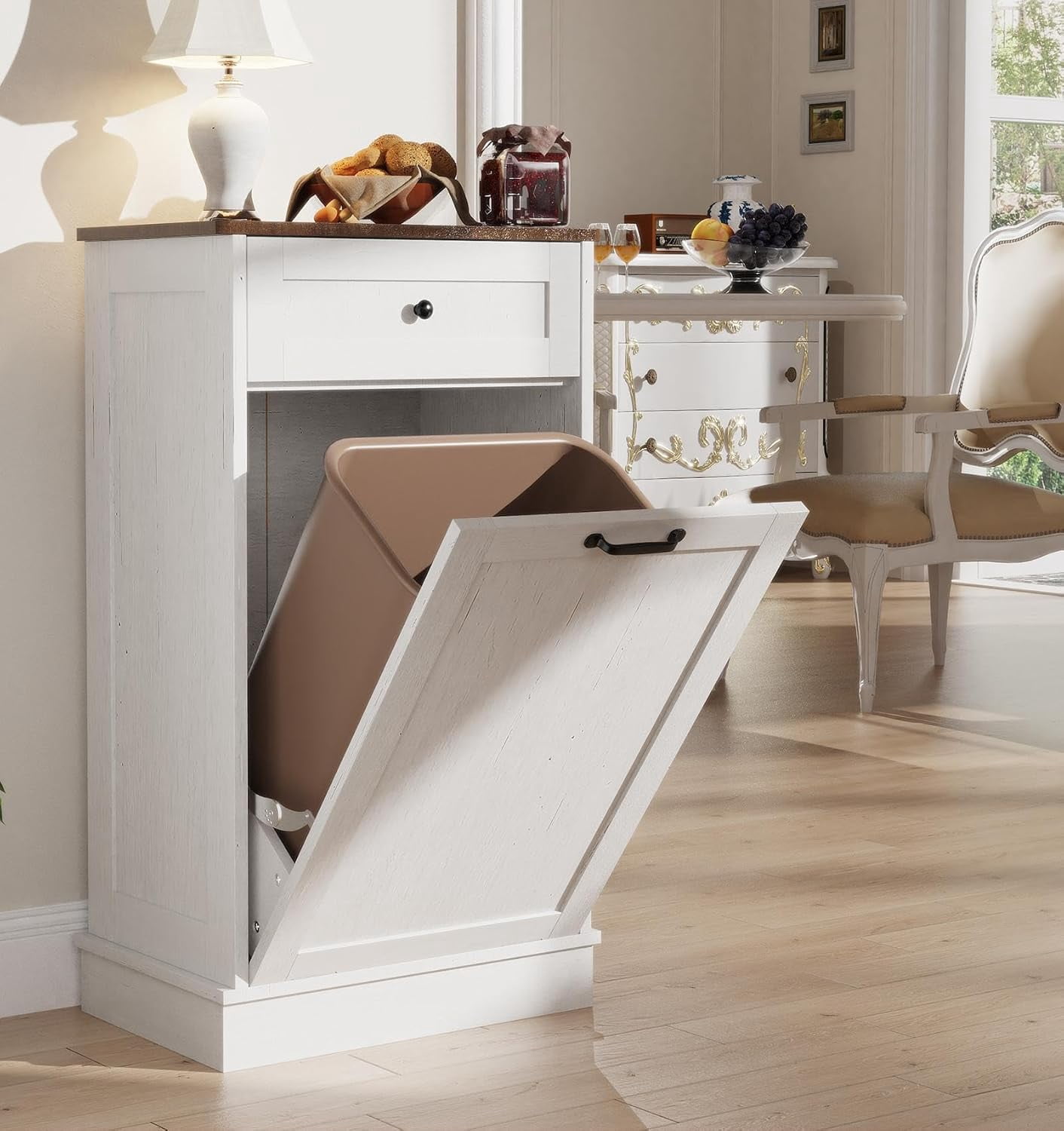 Tilt Out Trash Cabinet, Dog Proof Trash Can Holder Without Trashbin ...