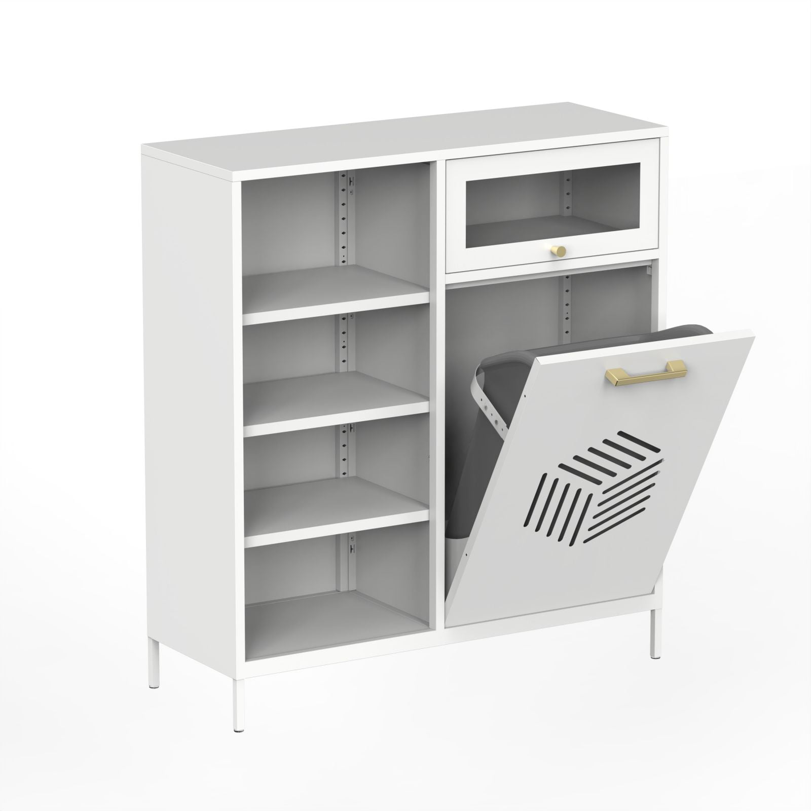 Tilt Out Trash Cabinet Kitchen 10 Gallon FreeStanding Trash Can Holder ...