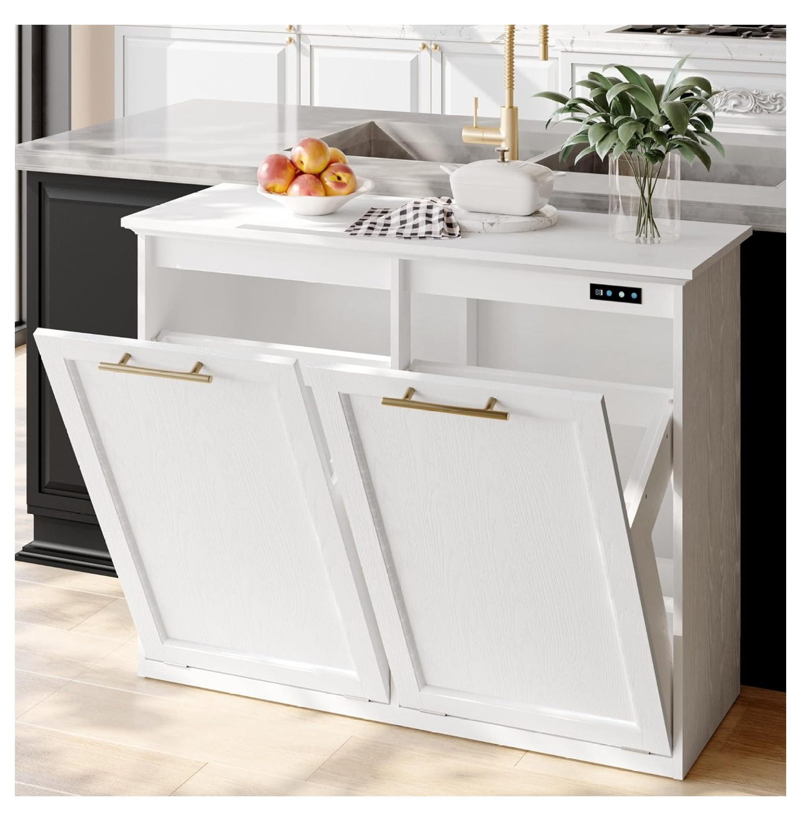 Tilt Out Trash Cabinet with Quick Installation and Deodorising Function ...