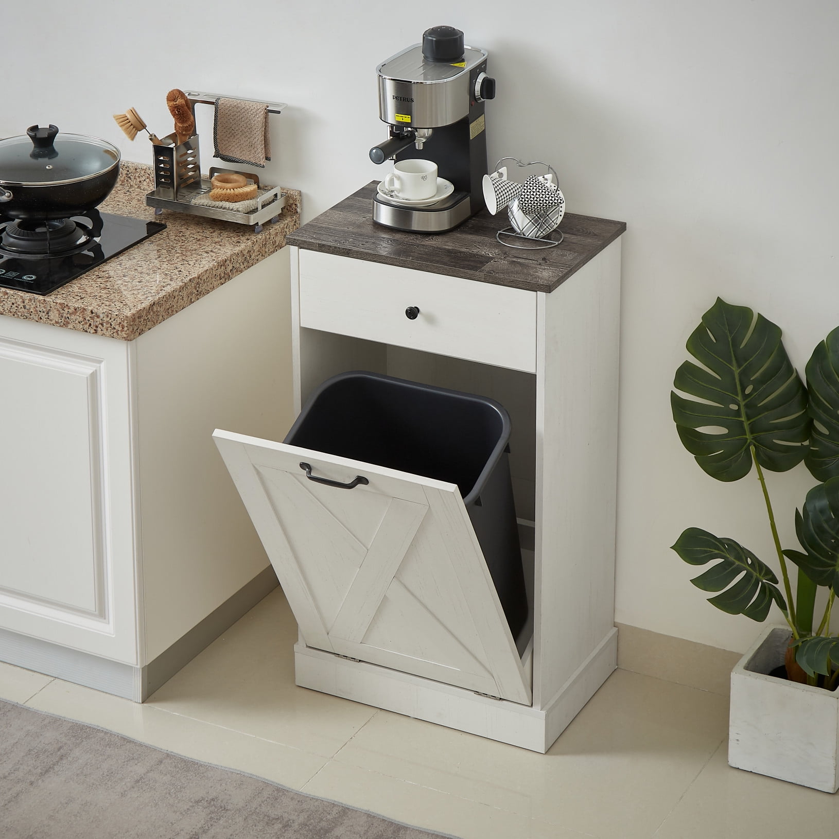 Tilt Out Trash Can Cabinet, Hidden Garbage Cabinet Pull Out, Tilt-Out ...