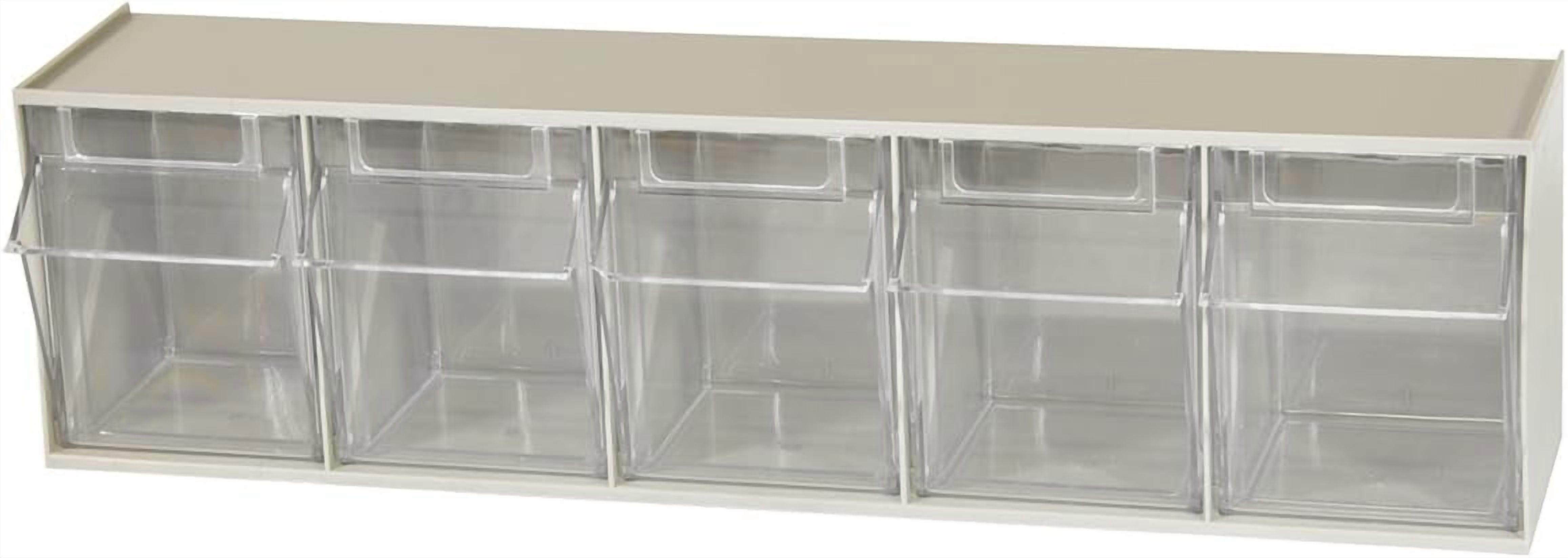 TiltView Plastic Storage Cabinet with 5 Tilt Out Bins, Horizontal ...
