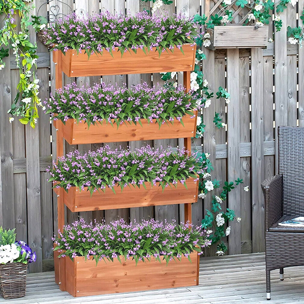Tiltable Elevated Garden Planter Box Standing Wood Garden Raised ...
