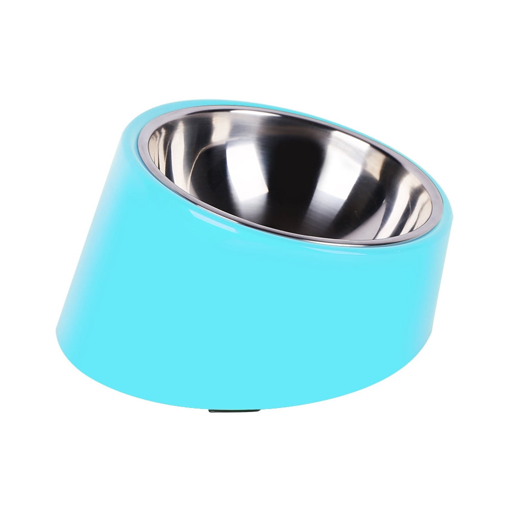 Tilted Angle Stainless Steel Dog Bowl,15°Slanted Pet Feeder for Dog and ...