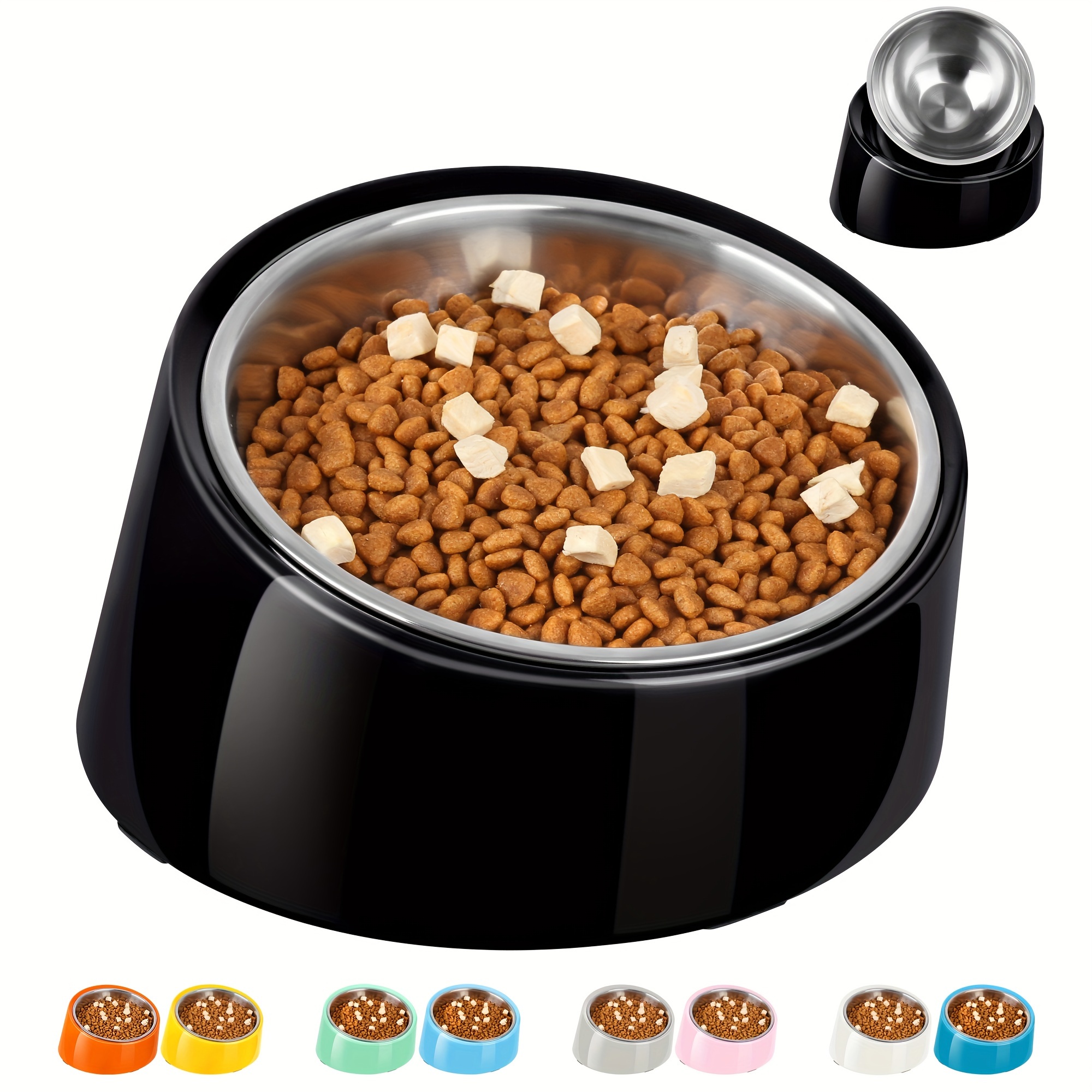 Tilted Angle Dog Bowl, 15° Slanted Stainless Steel Dog Food Bowl With ...
