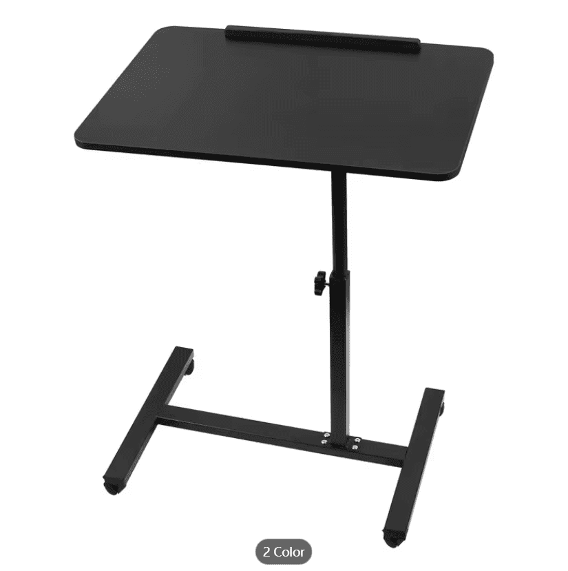 Tilting Hospital Bed Table with Wheels, Adjustable Overbed Bedside ...