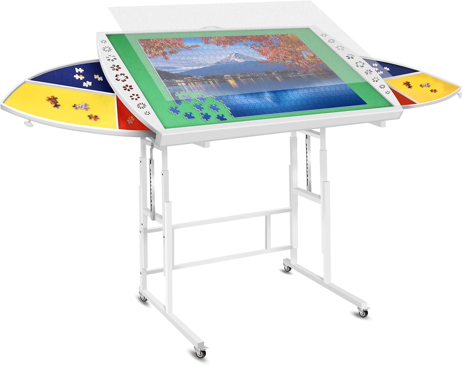 Tilting Puzzle Table with 6 Drawers-1500 Piece,Adjustable Metal Puzzle ...