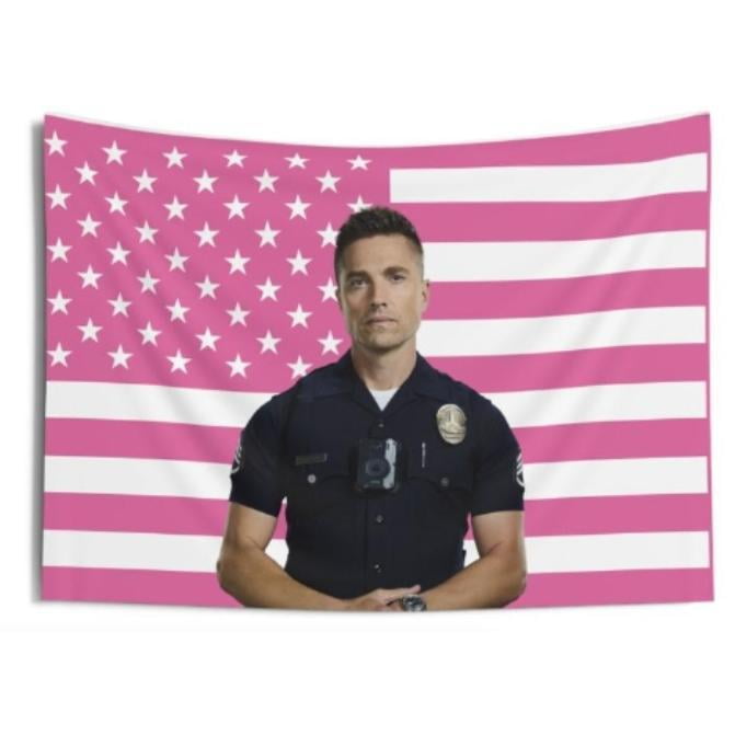 Tim Bradford The Rookie Pink American Flags For Wall Decor, Indoor Wall ...