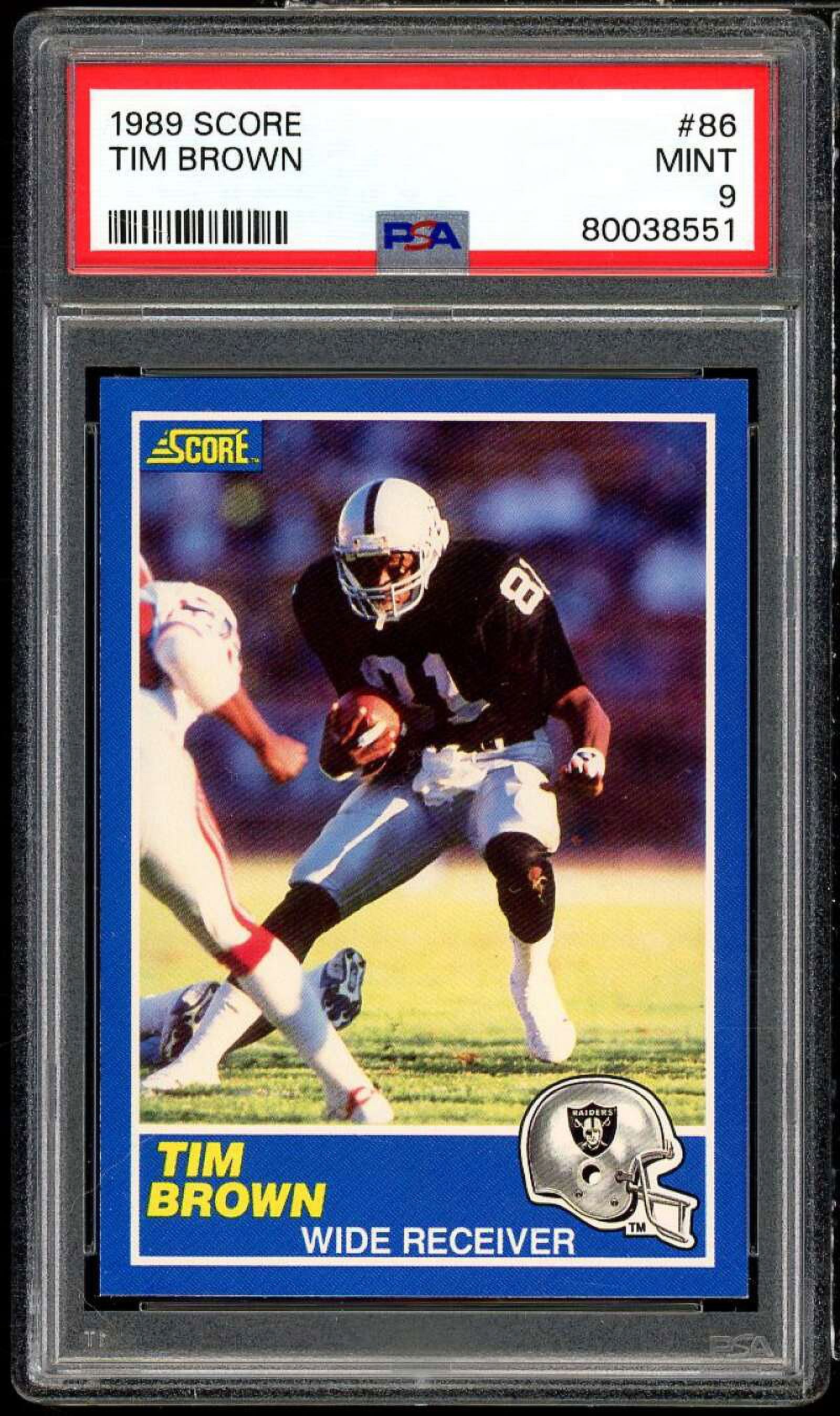 Tim Brown Rookie Card 1989 Score #86 PSA 9 - Walmart.com