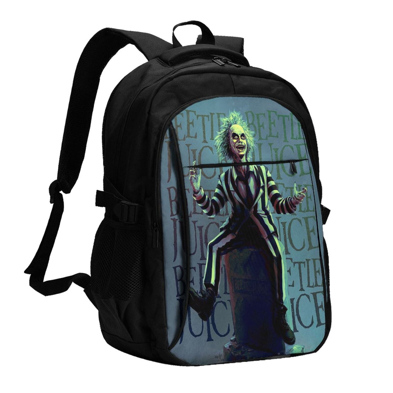 Tim Burton Beetlejuice Laptop Backpack with USB Charging Port Shoulders ...