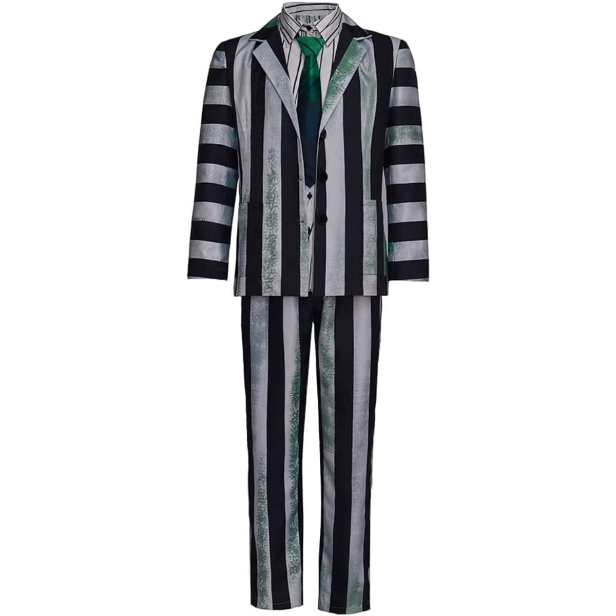 Tim Burton Style Men's Black & White Striped Horror Musical Suit ...