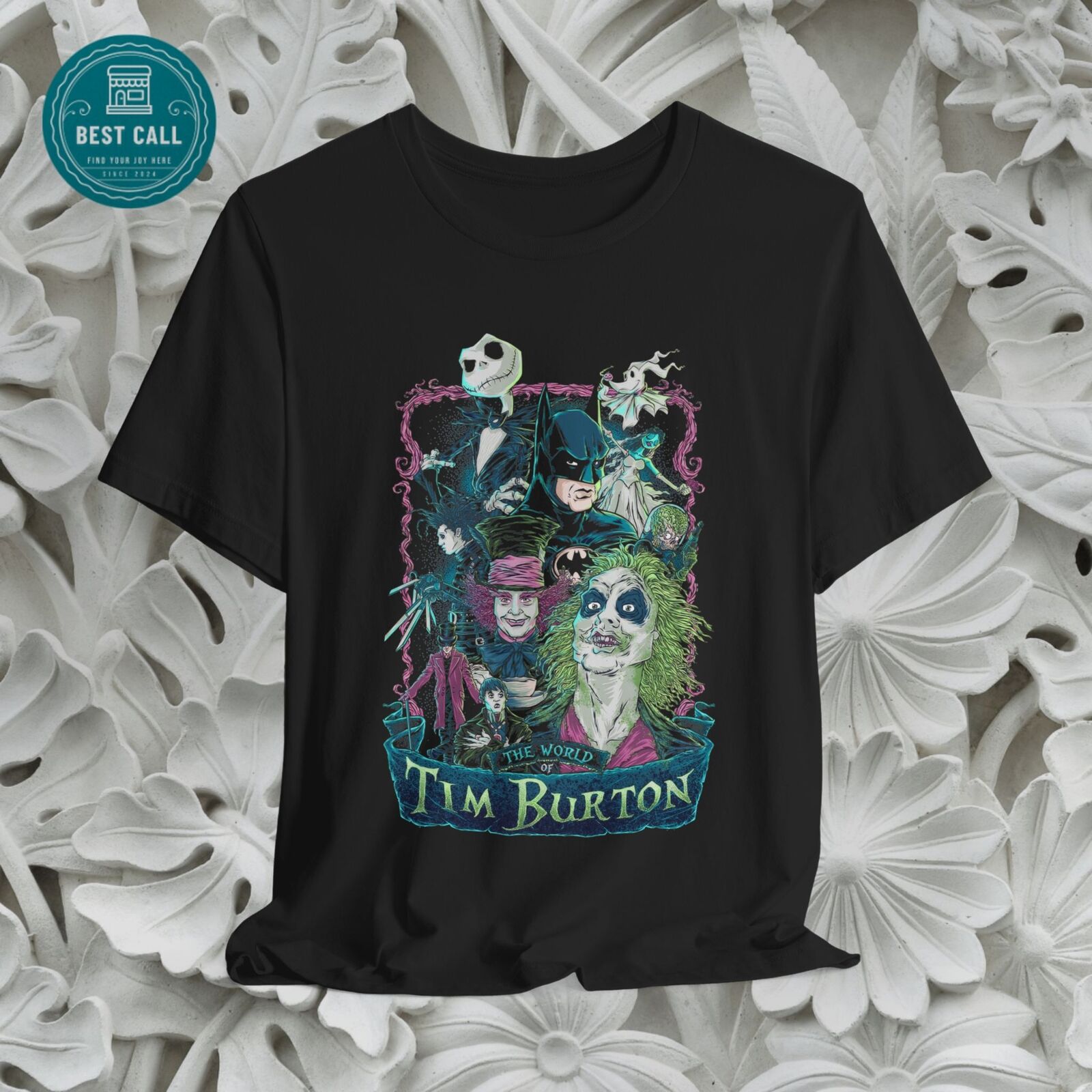 Tim Burton T-shirt, Batman, Bettlejuice,Skellington,Mad Hatter,Mars ...