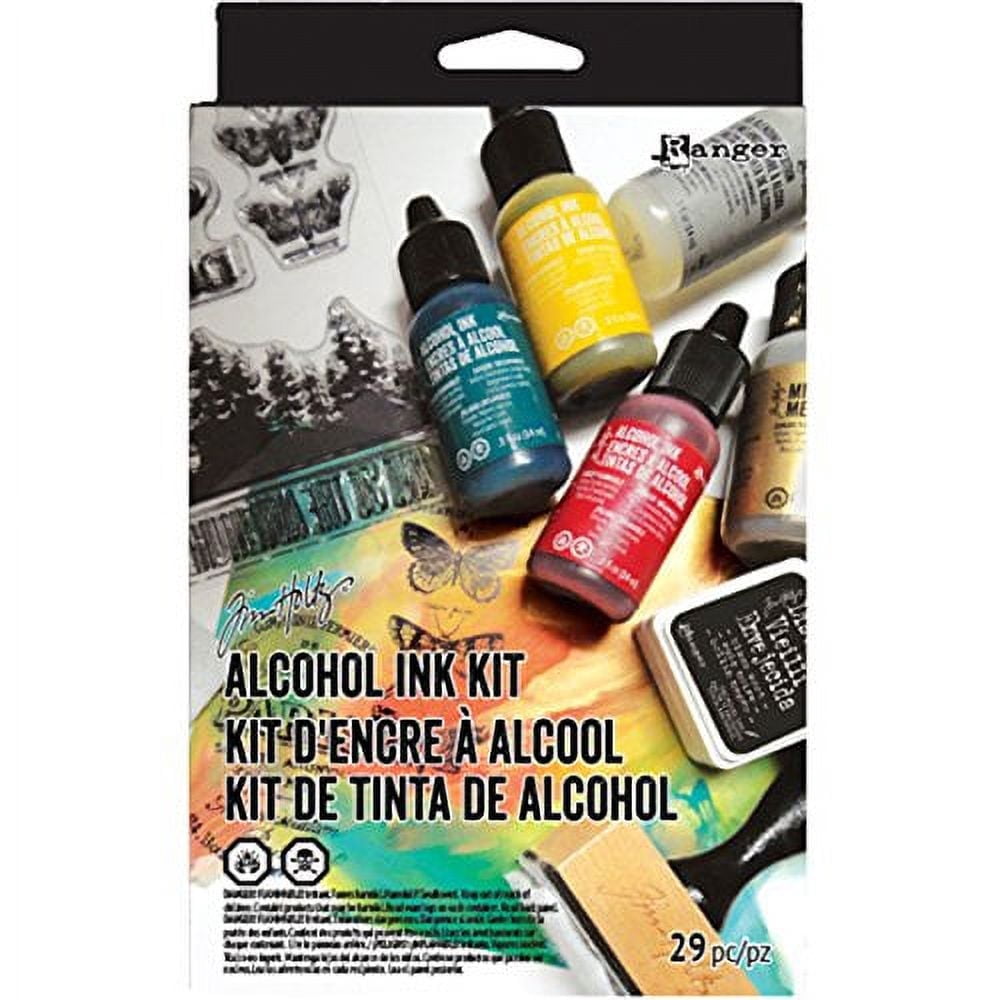 Tim Holtz Alcohol Ink Kit with Blending Solution Set and Metallic ...