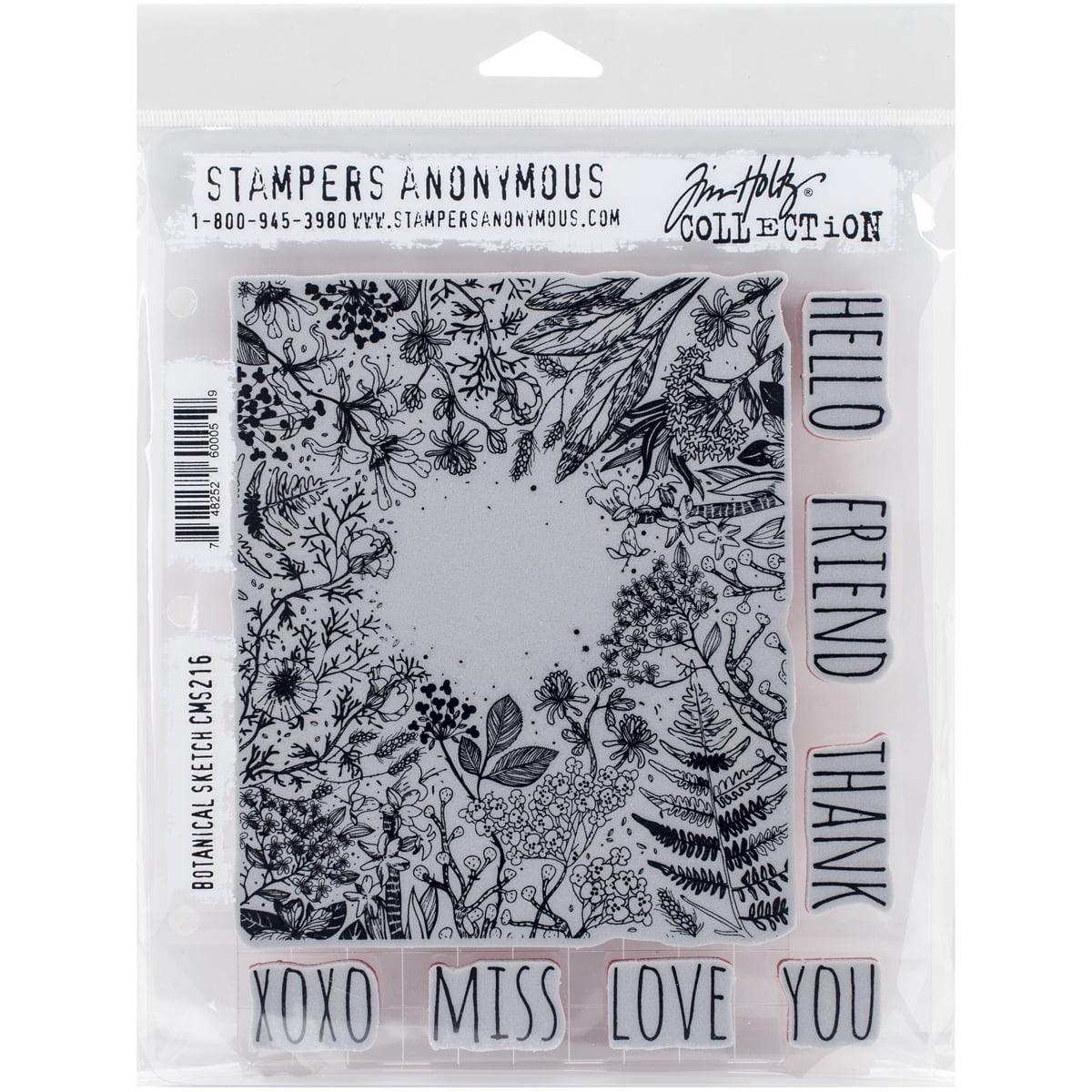 Tim Holtz Cling Rubber Stamp Set 7 Inch X 8.5 Inch-Botanical Sketc ...