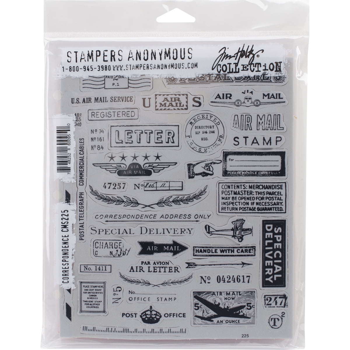 Tim Holtz Cling Stamps 7"X8.5"-Correspondence - Walmart.com