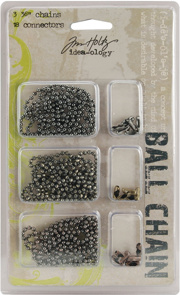 Tim Holtz Idea-Ology 36-inch Ball Chain and Connectors with Antique ...