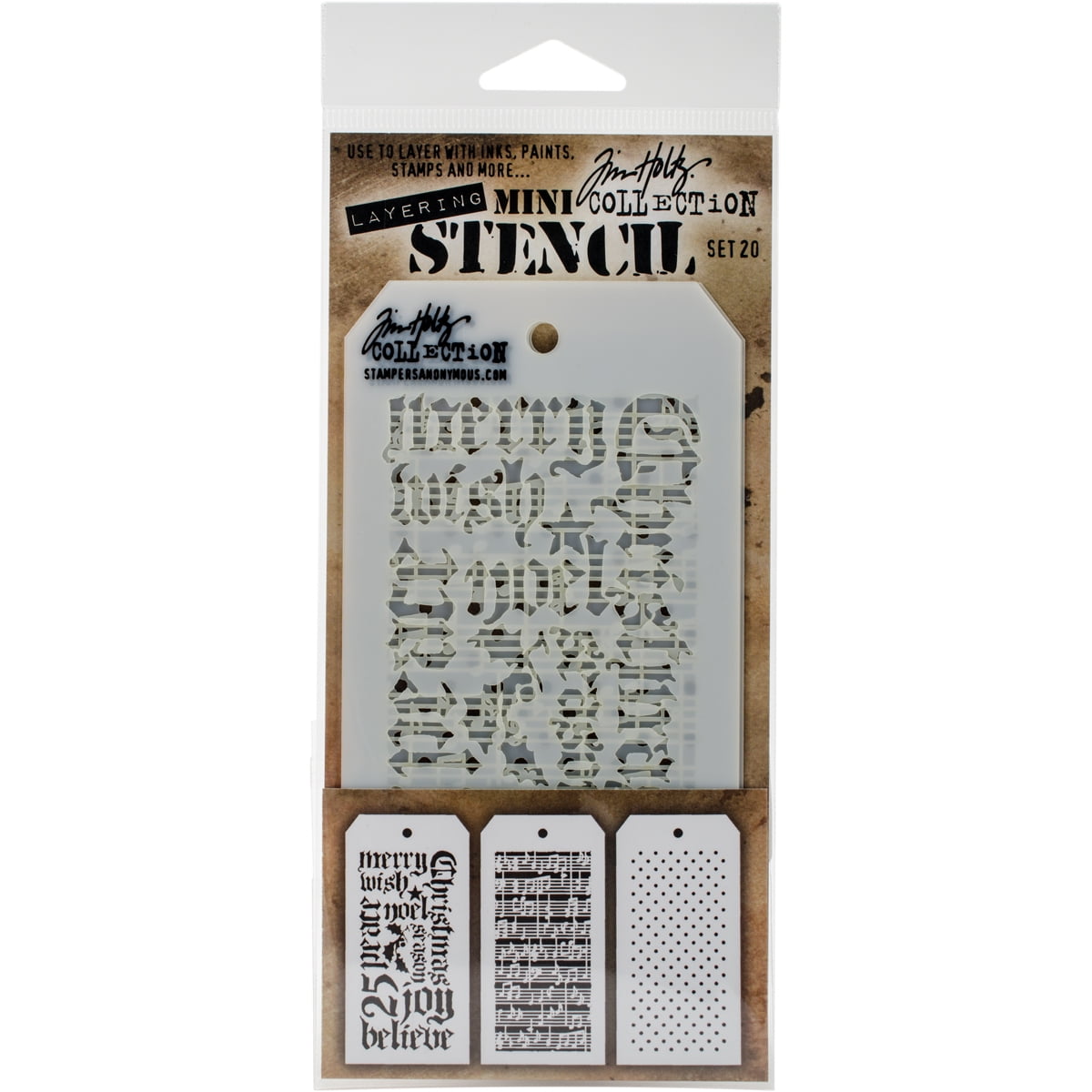 Tim Holtz Mini Layered Stencil Set 3/Pkg-Set #20 - Walmart.com